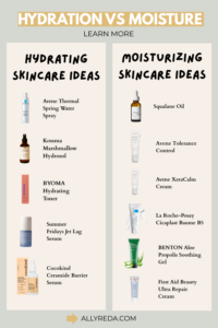 The Real Difference Between Hydrating + Moisturizing Your Skin | allyreda.com
